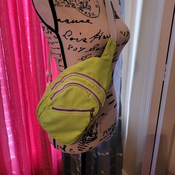 Bags | Sale 7 For 2 Neon Green One Arm Backpack | Poshmark